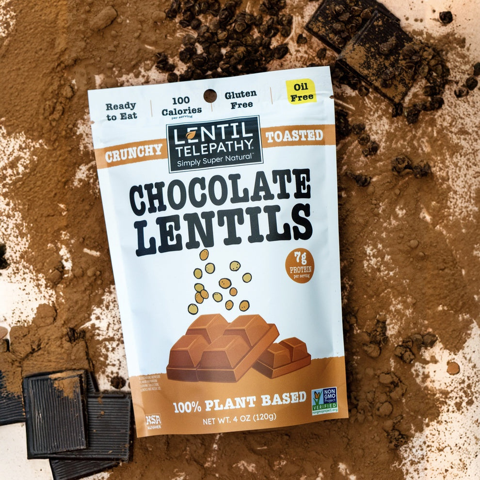 Lentil Telepathy Chocolate Crunchy Toasted Snack 3 Pack.